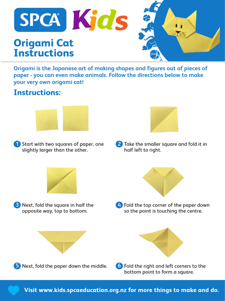 Easy Step-by-Step Origami Cat Guide | PDF | Language Arts & Discipline ...