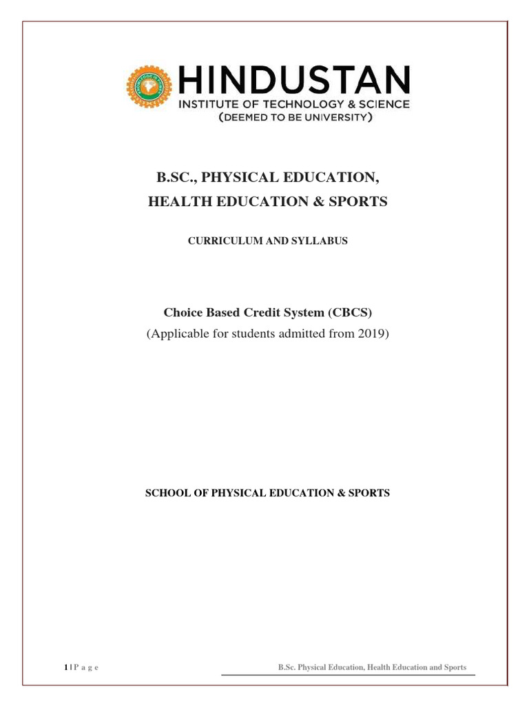BSC Physical Education Syllabus 2020 | PDF | Nervous System | Human Body BSC Physical Education Syllabus 2020 | PDF | Nervous System | Human Body