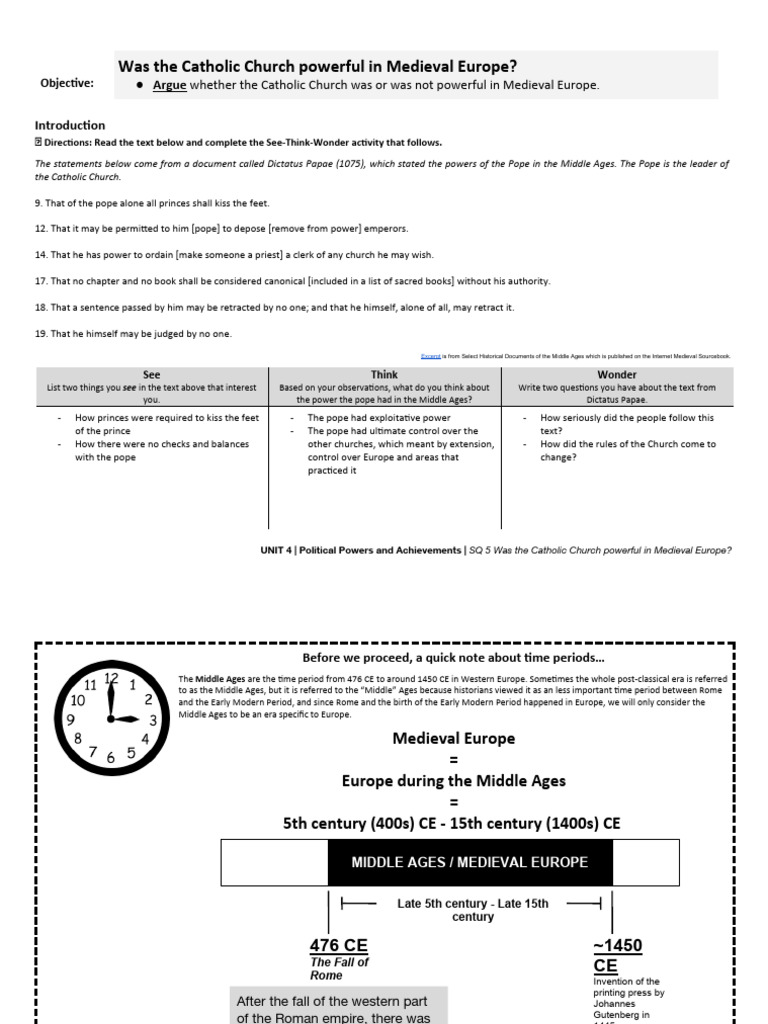 Was the Catholic Church powerful in Medieval Europe_ | PDF | Catholic ...