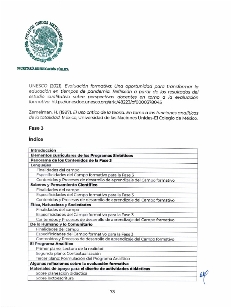 PROGRAMA SINTETICO Fase 3 | PDF