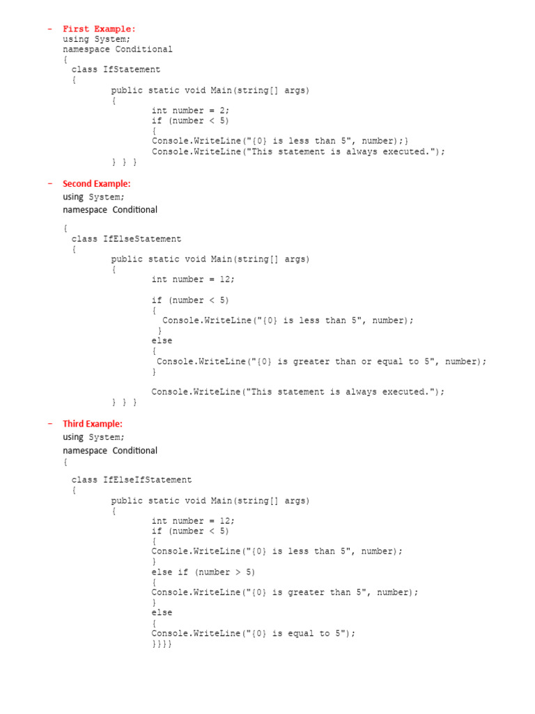 IF Examples | PDF | Namespace | Computer Programming IF Examples | PDF | Namespace | Computer Programming