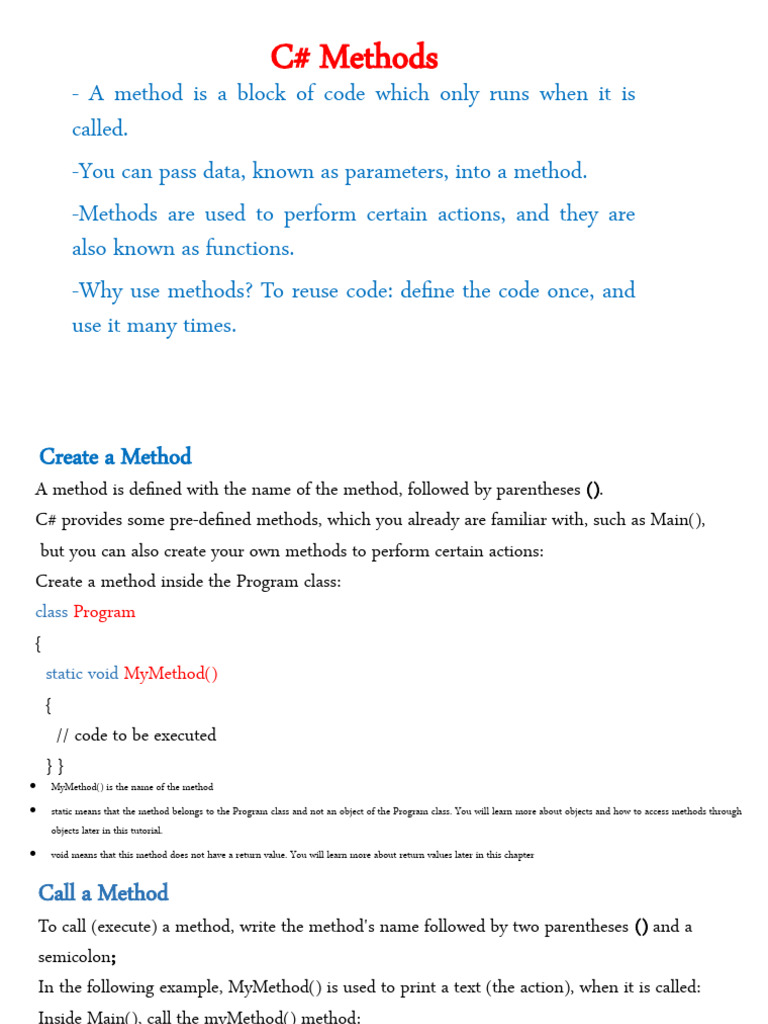 Methods | PDF | Method (Computer Programming) | Parameter (Computer ... Methods | PDF | Method (Computer Programming) | Parameter (Computer ...