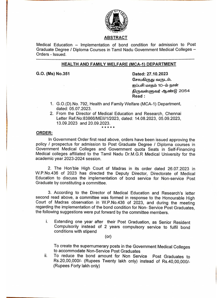 G O Ms No 351 | PDF