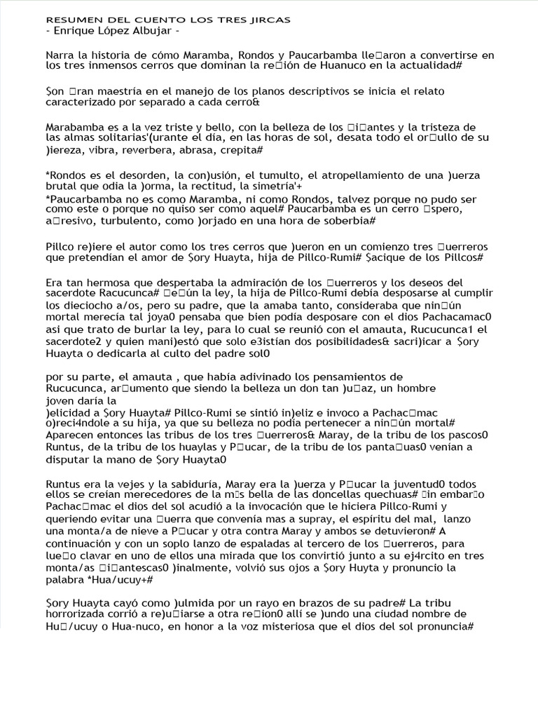 Dokumen.tips Resumen Del Cuento Los Tres Jircas | PDF