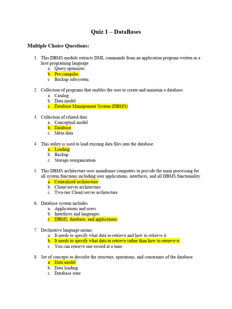 Database Revision | Download Free PDF | Databases | Relational Database