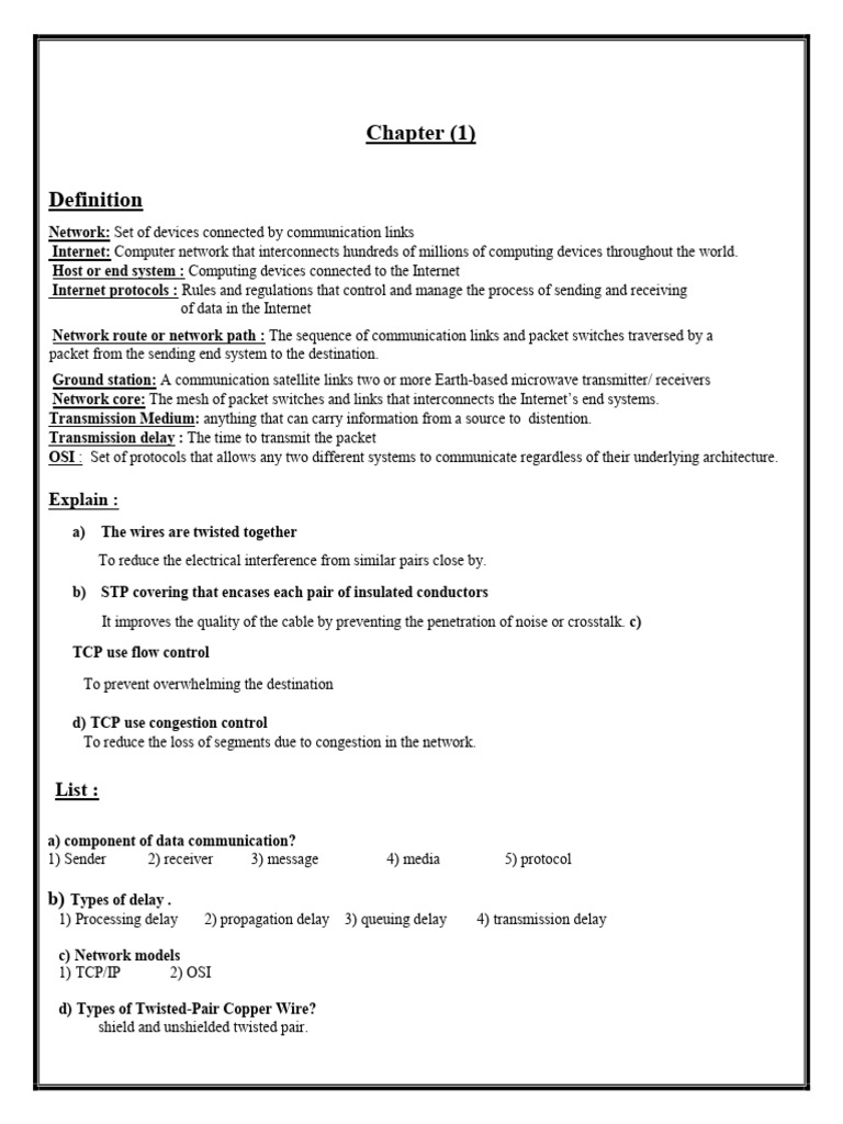 ملخصات ميد | PDF | Computer Network | I Pv6