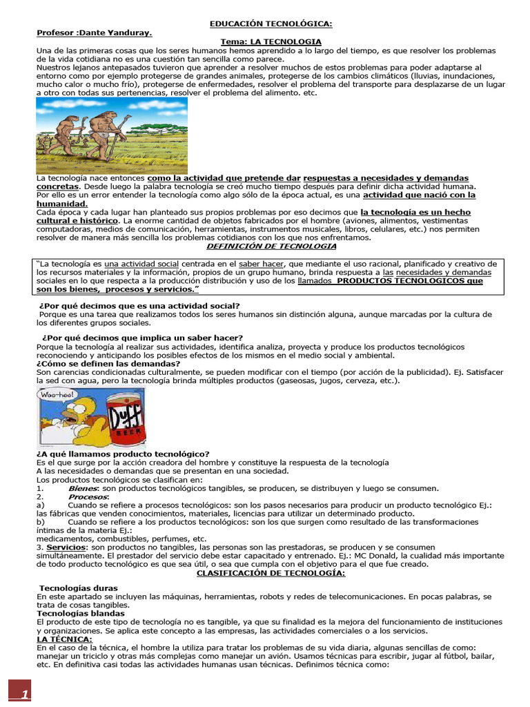 ACTIVIDAD INTRO LA TECNOLOGÍA. | PDF