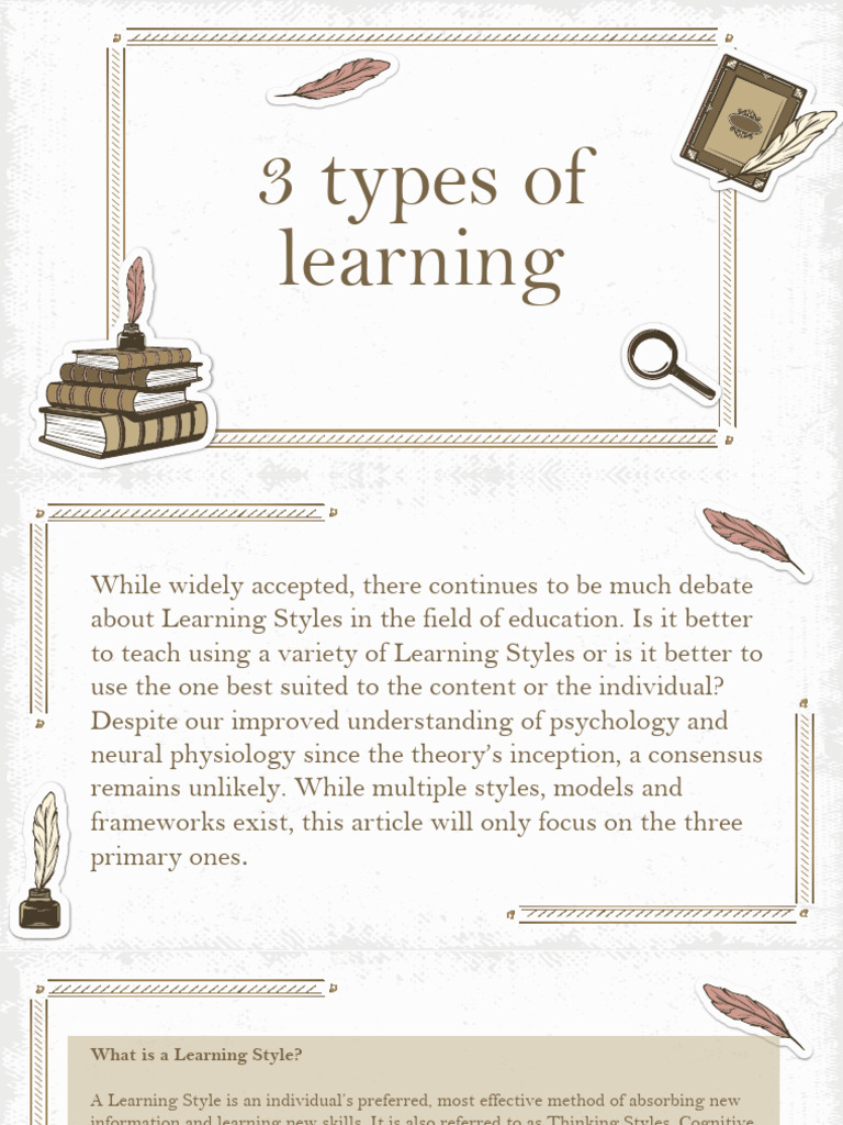 3 Types of Learning | Download Free PDF | Learning Styles | Learning