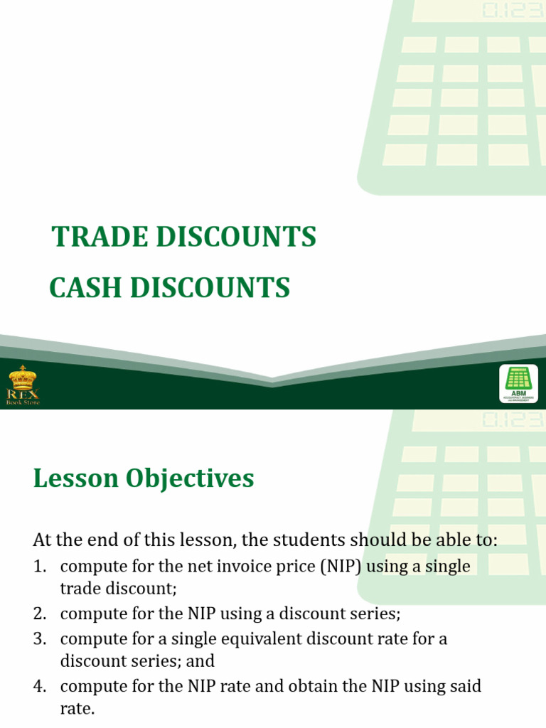 Trade & Cash Discounts Calculation | PDF | Discounting | List Price