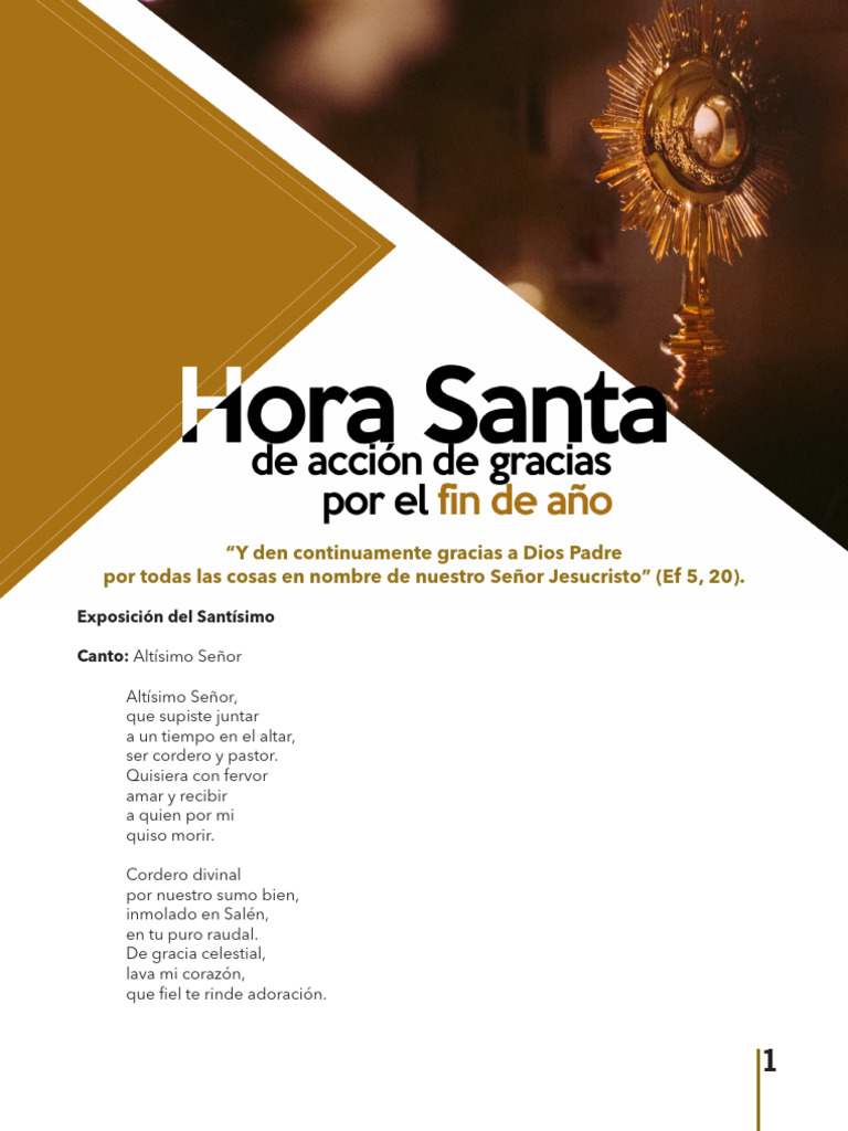 Hora Santa Fin de Año | PDF | eucaristía | María, madre de Jesús