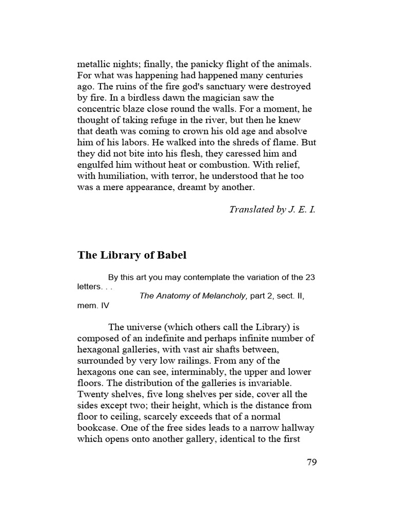 The Library of Babel, Jorge Luis Borges | PDF