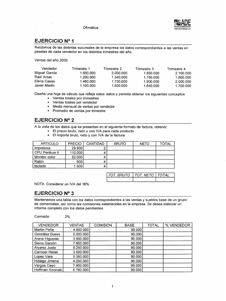 Ejercicio 9 Repaso Fórmulas | PDF