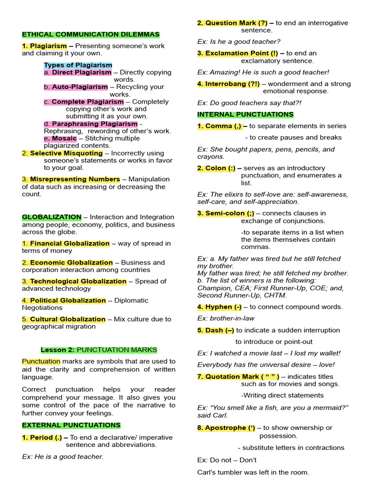 PurCom - Module 2 | PDF | Punctuation | Graphemes