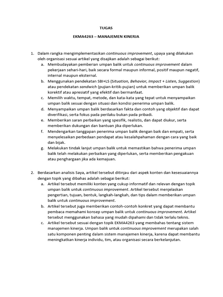 Tugas 2 Ekma4263-Manajemen Kinerja | PDF