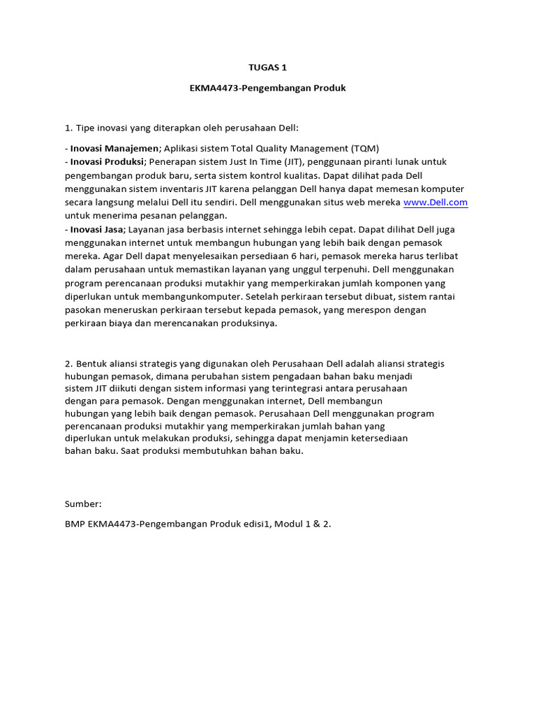 TUGAS 1 - EKMA4473 - Pengembangan Produk | PDF | Komputer