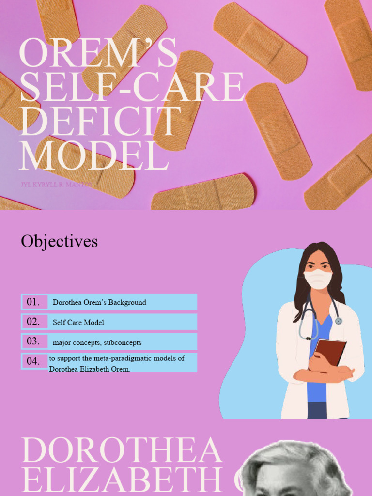 Orem's Self-Care Deficit Model Overview | PDF | Health Sciences ...