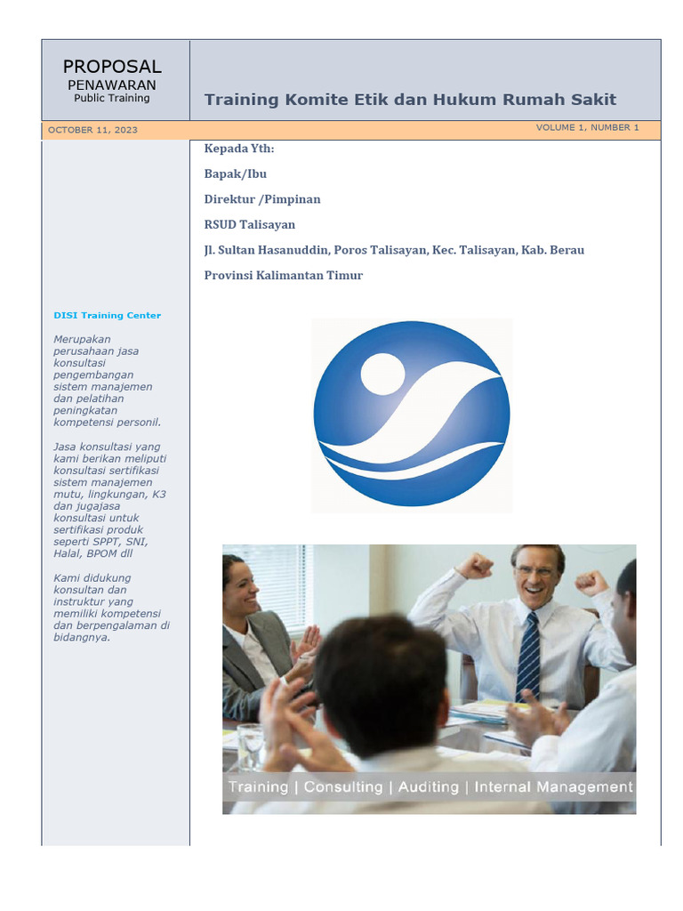 Proposal Penawaran Komite Etik Dan Hukum RS | PDF | Bisnis