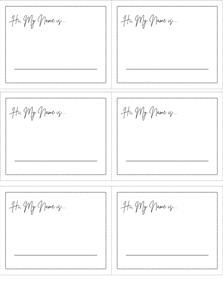 Name Tag Template Printables | PDF