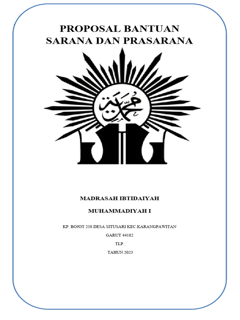 Proposal Sarpras MI Muhammadiyah I Dan II | PDF