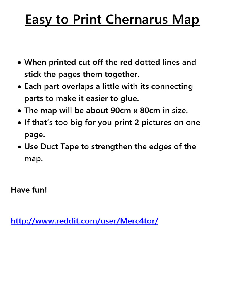 Mercs Easy To Print Chernarus Map | PDF