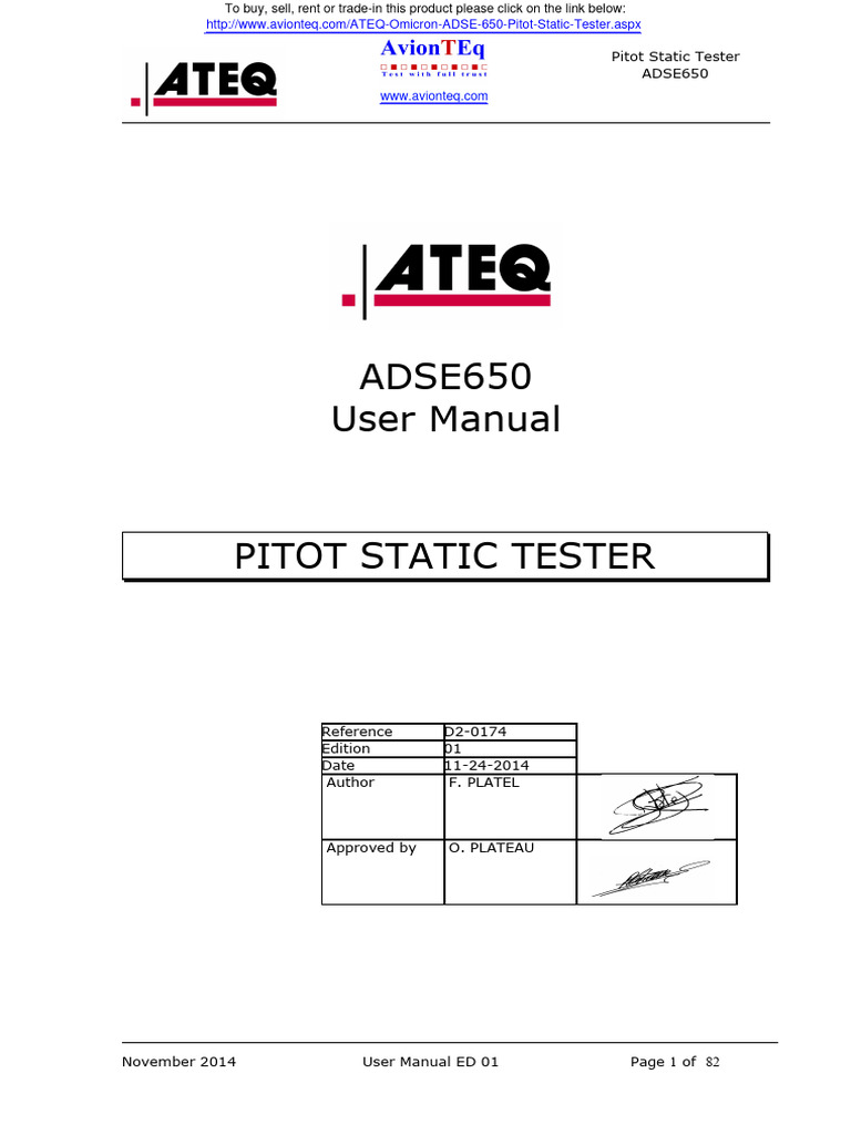 ADSE 650 Operations Manual | PDF | Airspeed | Tablet Computer