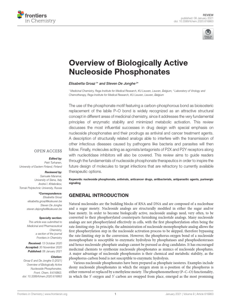 Overview of Biologically Active Nucleoside Phospho | PDF | Nucleotides ...