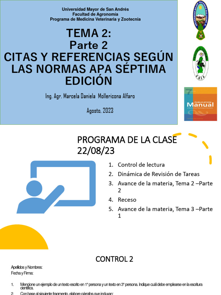 Clase 3 - Tema 2 - Parte 2 Citas y Referencias - APA | PDF | Estilo apa | Citación