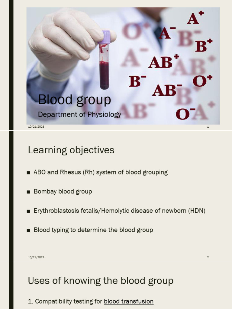 Blood Grouping and Its Importance | PDF | Blood Type | Blood
