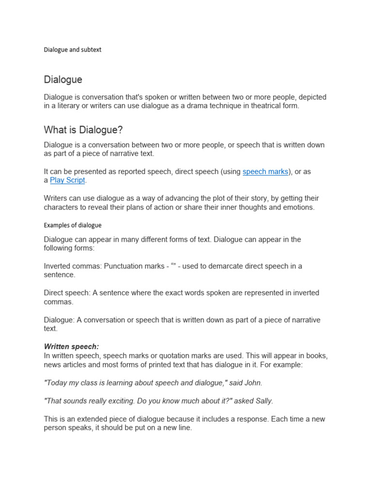 Dialogue | PDF | Quotation Mark | Punctuation