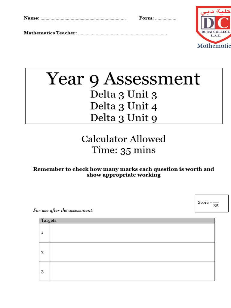 Year 9 Assessment 2 | PDF
