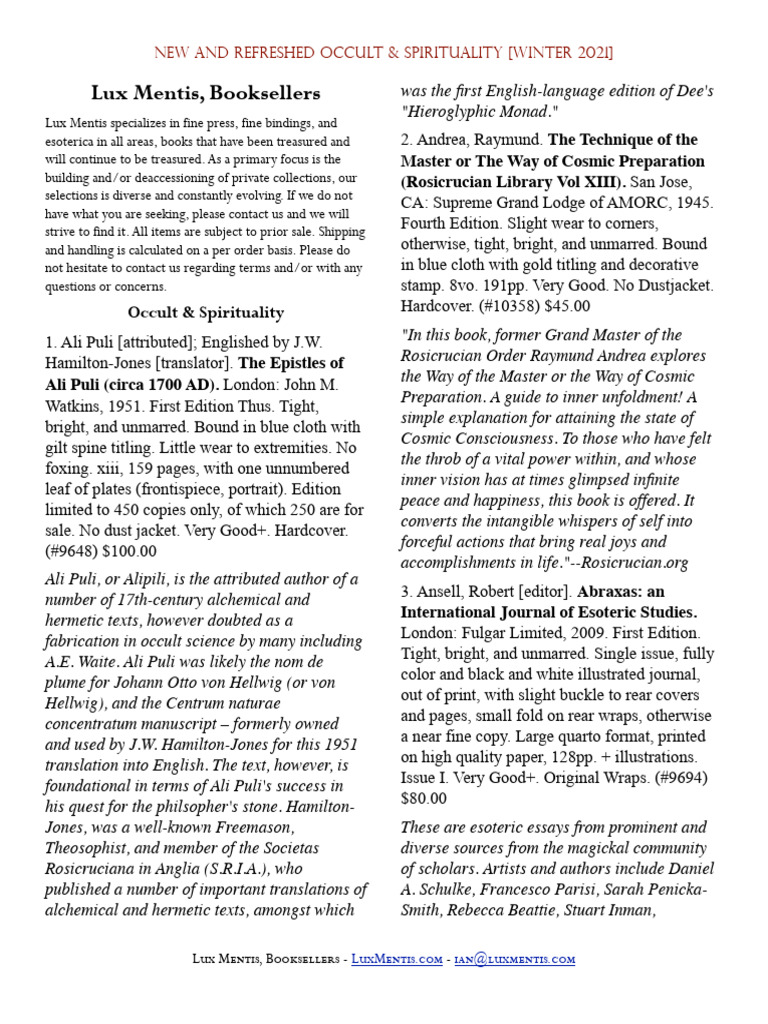 Occult Winter 2021 | PDF | Theosophy | Alchemy