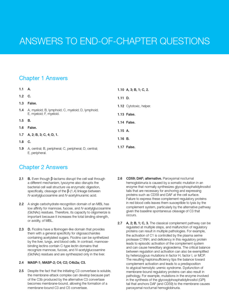 Janeway Chapter Question Answers | Download Free PDF | T Cell | Major Histocompatibility Complex