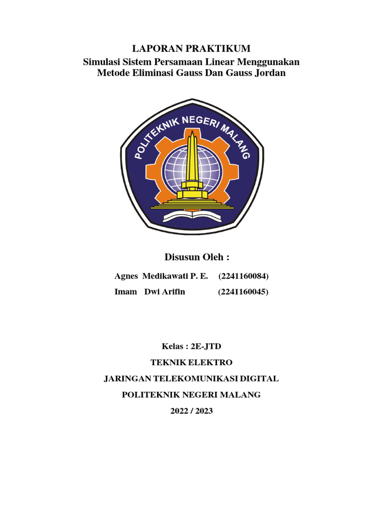 Agnes - Imam - Laporan Praktikum Numerik Gauss Dan Gauss Jordan | PDF | Algorithms ...