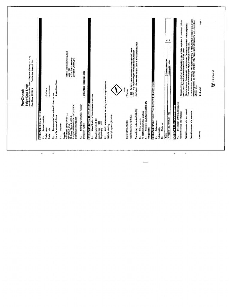 Msds Purcheck Smoke Detector Tester Pdf