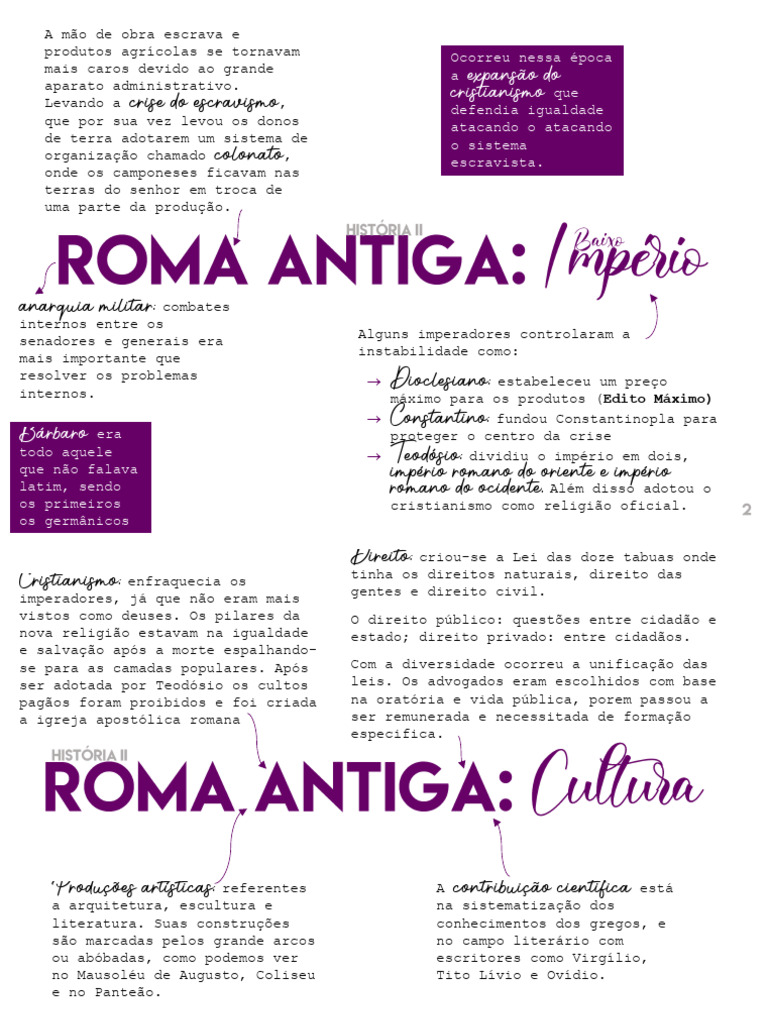 Resumo Roma Antiga Imperio Romano | Download grátis PDF | Império ...