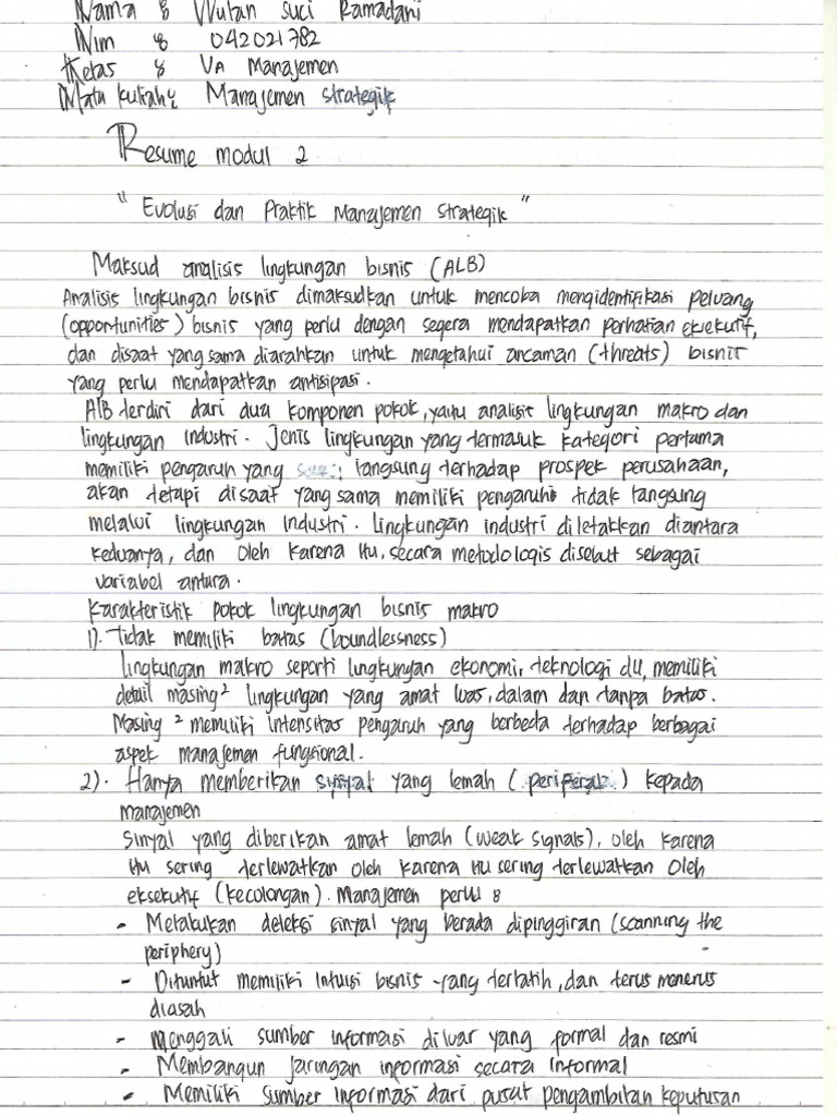 Resume Modul 2 EKMA4414_VA Manajemen_042021782_Wulan Suci R | PDF