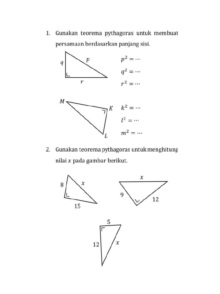 Teorema Phytagoras Dan Soal Aplikasi Pdf