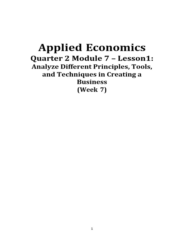 Applied Economic Quarter 2 Module 7 Week7 | PDF | Profit (Economics ...