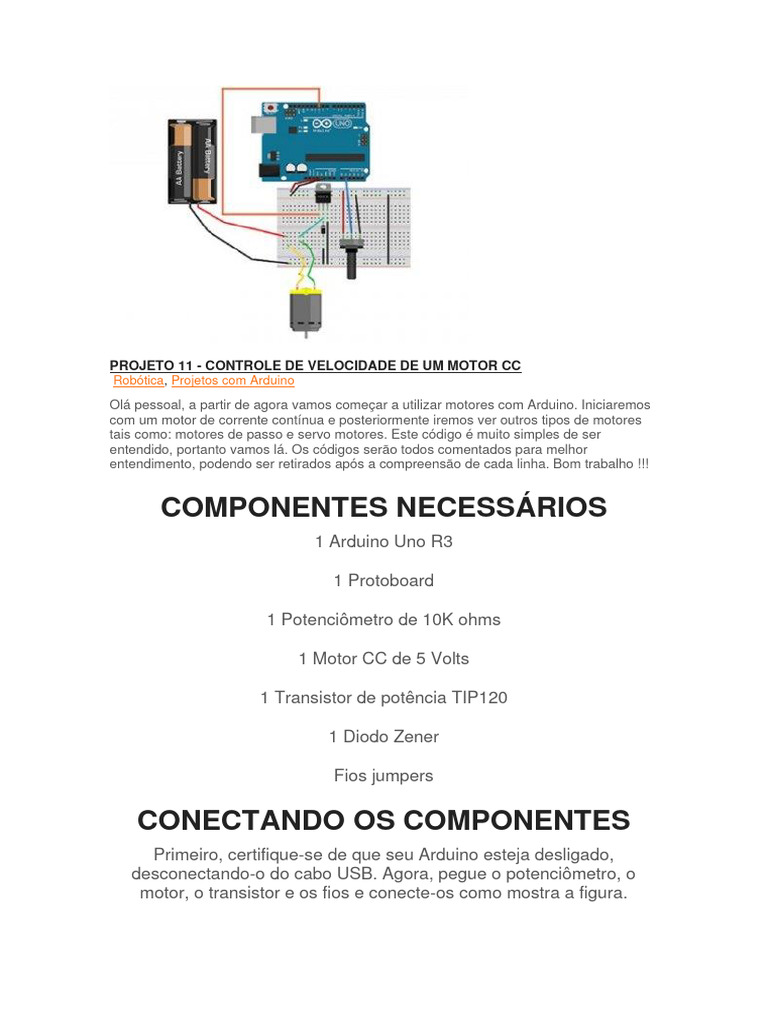 Controle de Velocidade Motor CC com Arduino | PDF | Arduino | Ciência ...