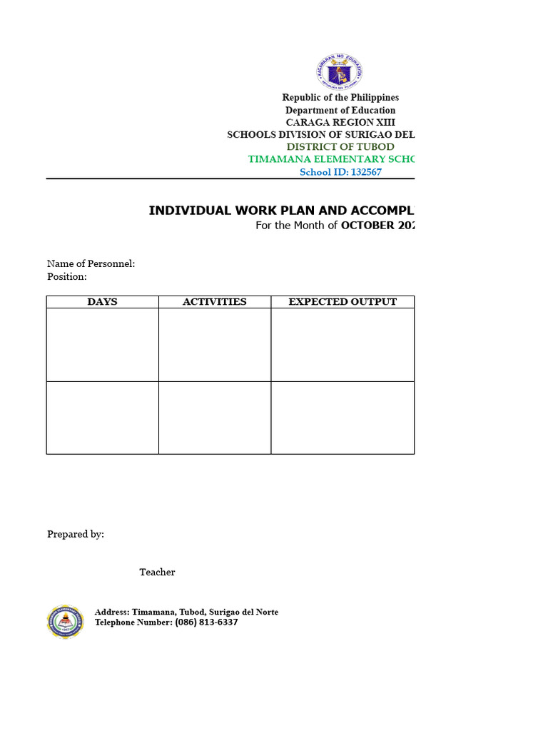 October 2023 Work Plan Report | PDF