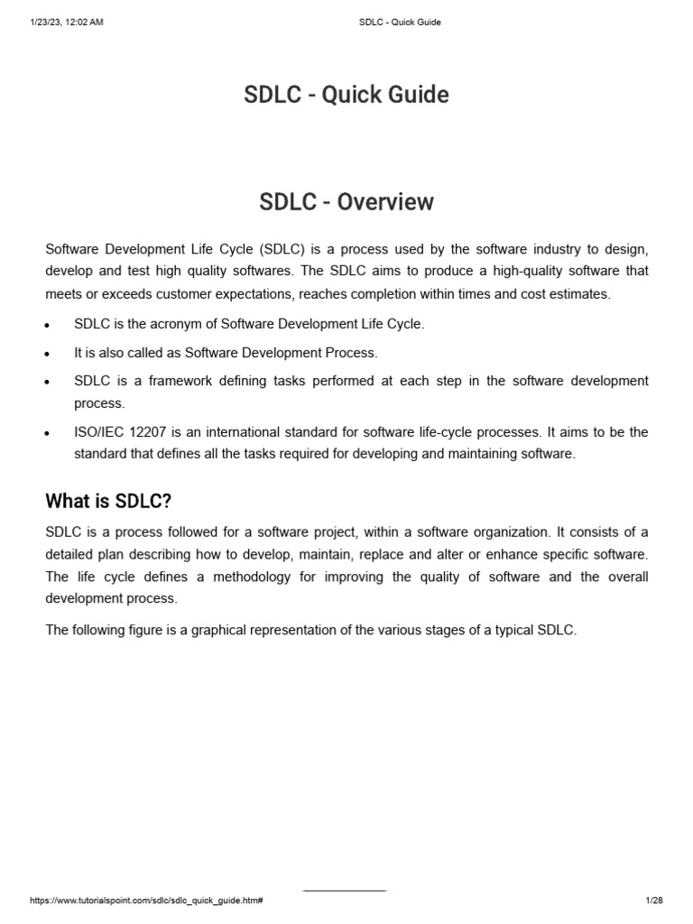 SDLC ALl - Quick Guide | PDF | Software Development Process | Agile ...