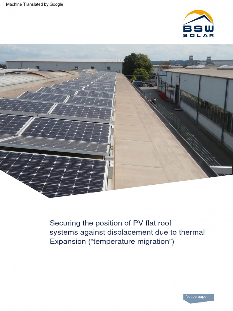 BSW Solar 2019 Hinweispapier Tempwanderung EN | PDF | Photovoltaic System | Roof