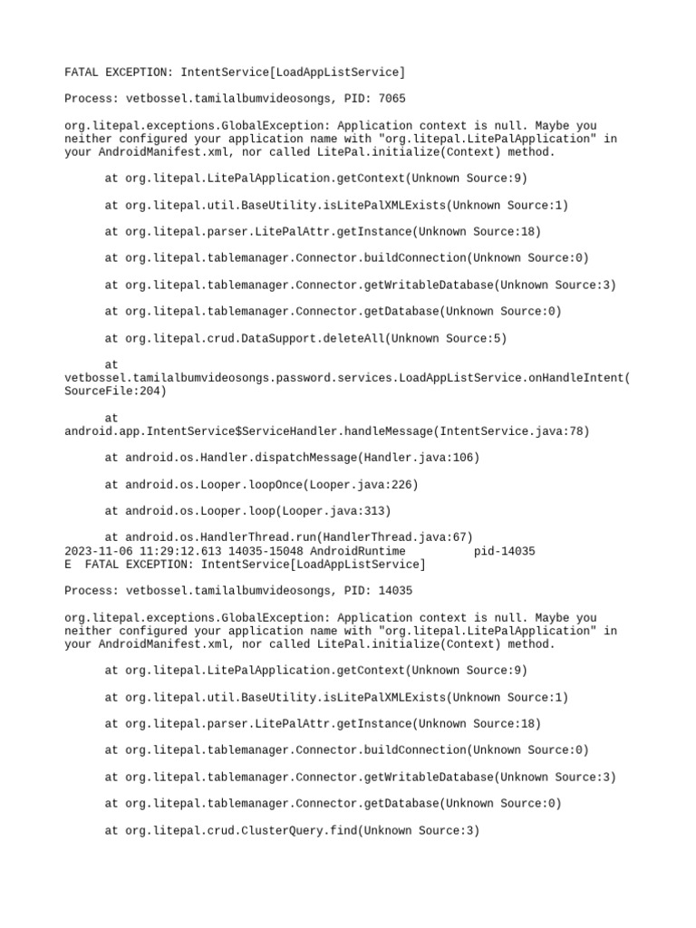 Crashes | PDF | Java (Programming Language) | Android (Operating System)