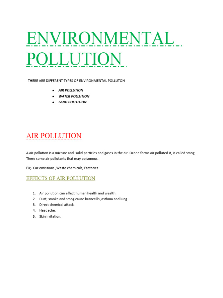 Environmental Pollution | PDF