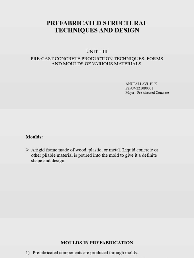 Prefabricated Structural Techniques and Design | PDF | Prestressed ...