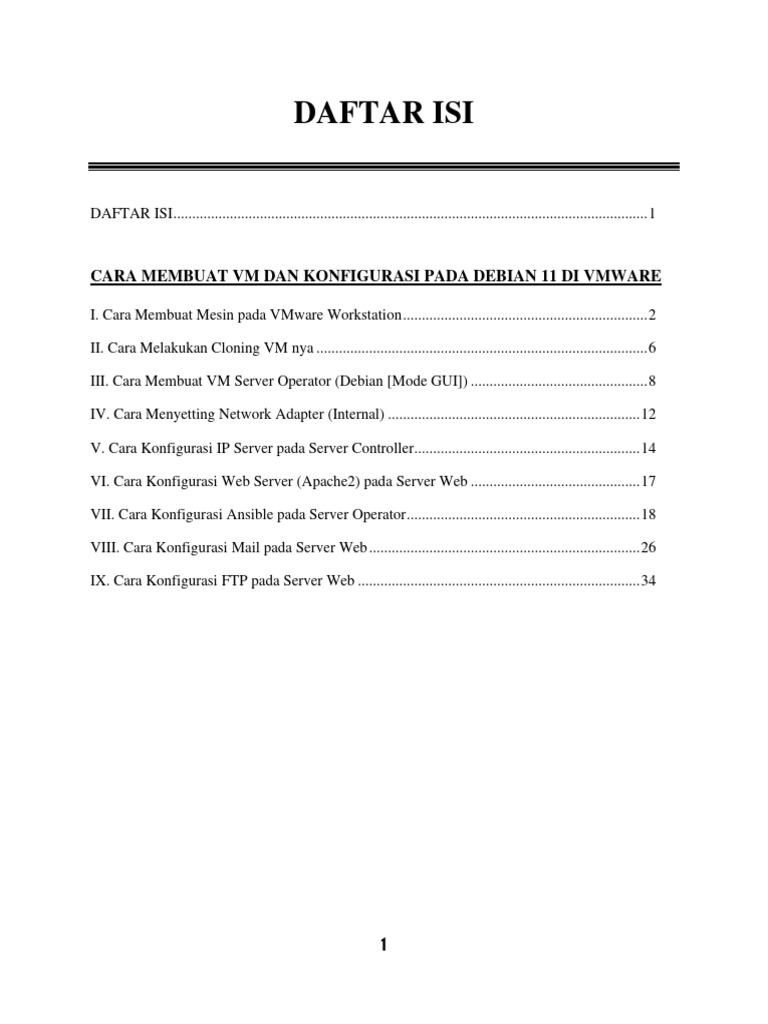 Cara Membuat & Konfigurasi VM Debian 11 Pada VMware Workstation | PDF
