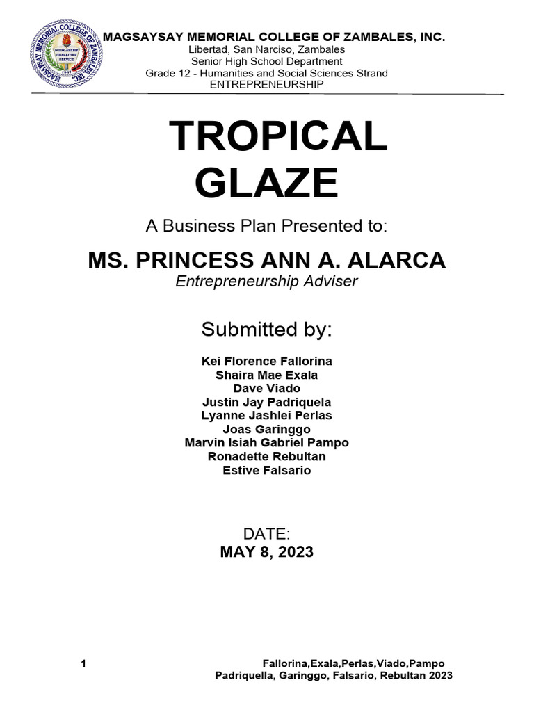 BusinessPlan Entrep 1 | PDF | Foods | Food And Drink