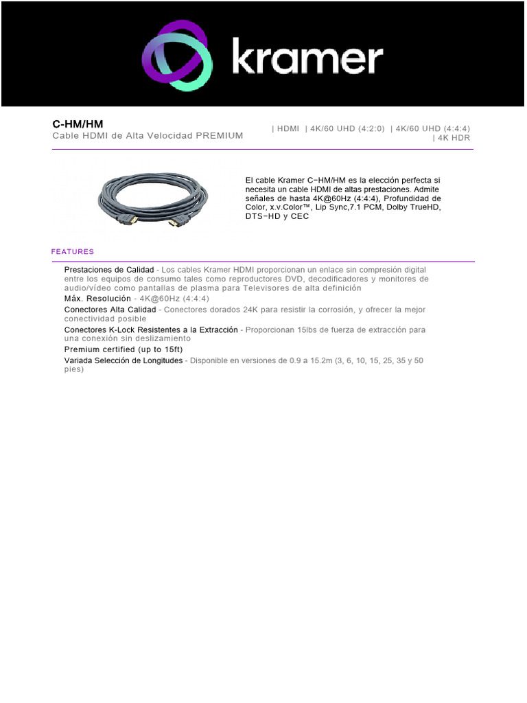 C-HM - HM Datasheet | PDF | Hdmi | Electrónica