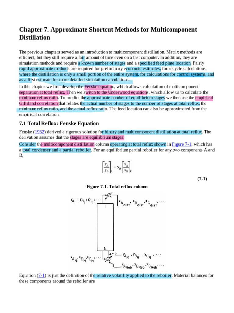 Capitulo 7 | PDF | Distillation | Equations