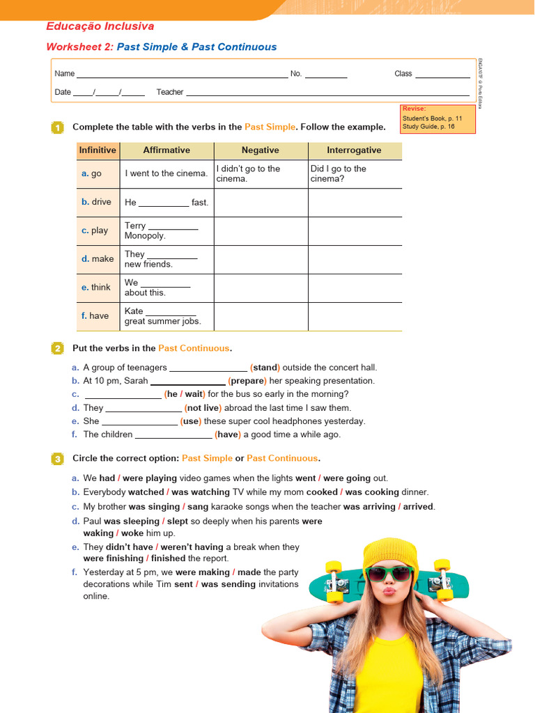 Ficha 2 - Past Simple & Past Continuous | PDF | Languages | Foreign Language Studies